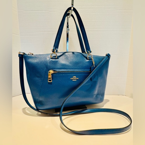 Coach | Bags | Coach Leather Purse Crossbody Blue | Poshmark